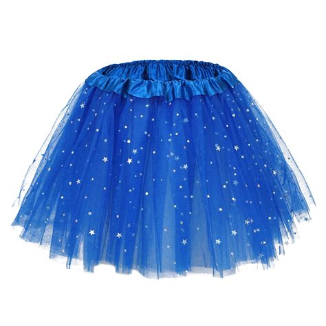 Zando Blue Tutu Skirt For Girls 2t 8t Layered Stars Sequins