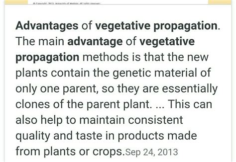 List Out The Advantages Of Vegetative Propagation Brainly In