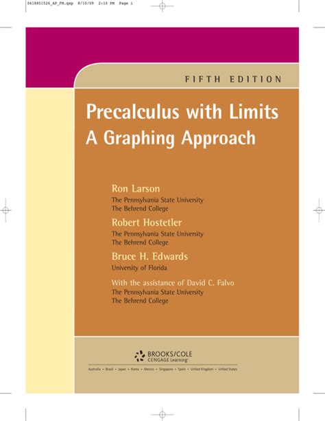Precalculus With Limits A Graphing Approach 5th Edition