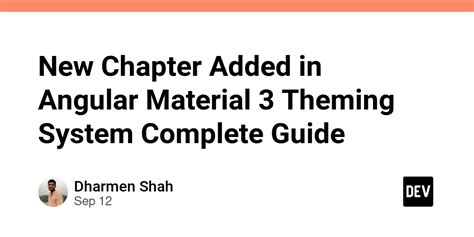 new chapter added in angular material 3 theming system complete guide dev community