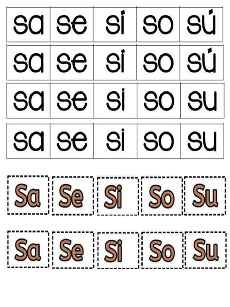 Silabas De Sa Se Si So Su Pdf