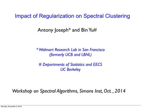 Pdf Impact Of Regularization On Spectral Clustering · Impact Of