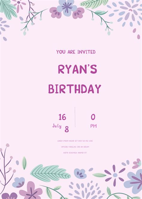 Edit Invitation To A Birthday Bash In Pink Template For Your Design