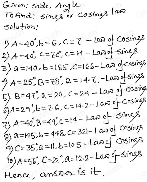 solved determine whether each triangle can be solve by using the law
