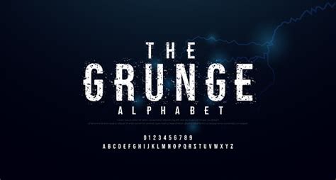 공포 무서운 영화 알파벳 글꼴입니다 할로윈 로고 게임 글꼴 및 스트롬 스트라이크 번개 벼락 배경 번호에 대한 타이포그래피 그런지 디자인 벡터 일러스트레이션 금속에 대한 스톡