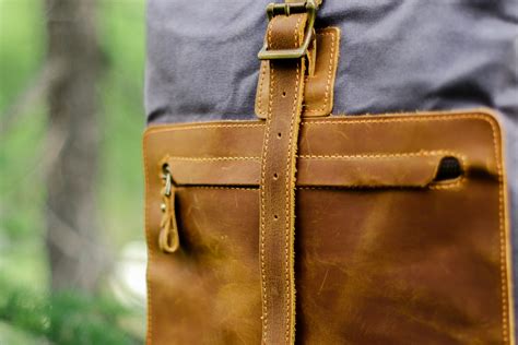 Waxed Canvas Rucksack Roll Top 156 Laptop Backpack Hanover