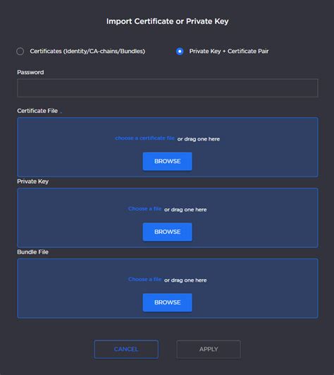 importing a private key