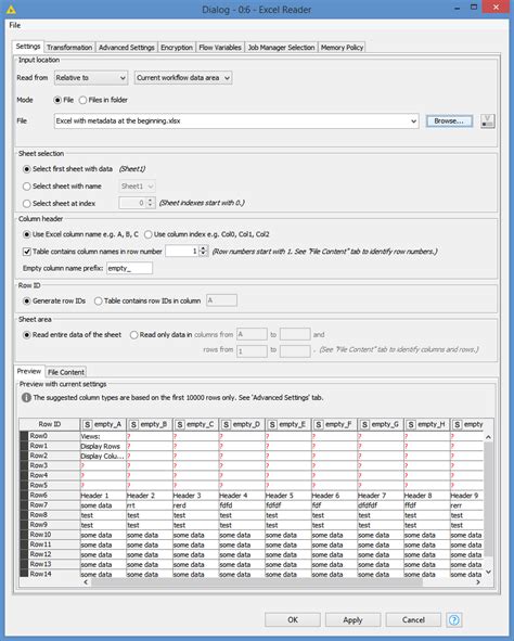 how to make 1st row as a column headers knime analytics platform