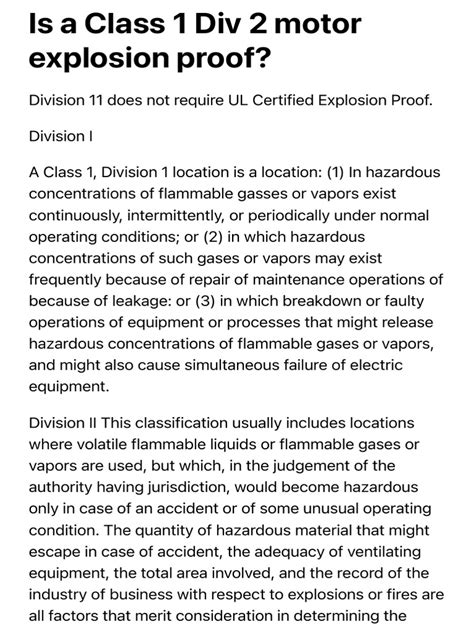 Is A Class 1 Div 2 Motor Explosion Proof Quora Pdf Gases