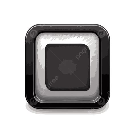 black and black square gtk button icon vector a simplistic black icon