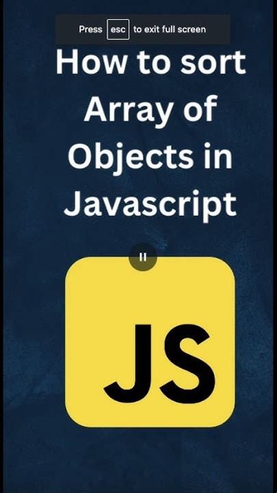 How to Sort Array of Objects in JavaScript | #shorts #short #javascript #coding - YouTube