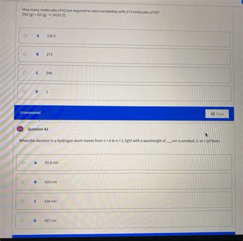 solved how many molecules of h2 are required to react