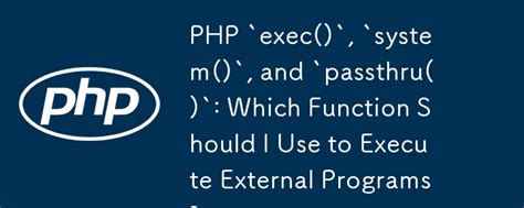 php `exec `、`system ` 和 `passthru `：我應該使用哪個函數來執行外部程式？ php教程 php中文網