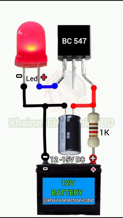 How To Build A Single Led Flasher With Basic Components Shorts Shortvideo Youtube