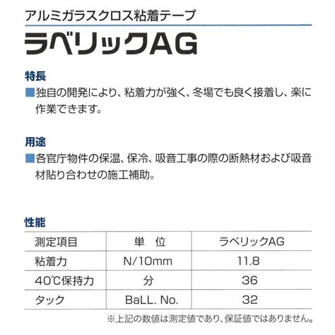 断熱工事用アルミガラスクロス粘着テープALGC 幅65mmx長さ20M 王子タック ラベリックAG 北の材料屋さん 通販 Yahoo ショッピング