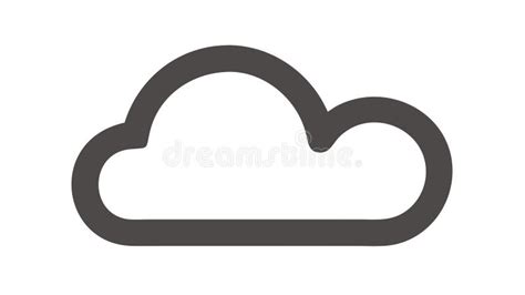 Simple Cloud Outline Icon Weather Element Digital Storage Atmospheric Symbol Vector Design
