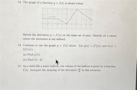 solved 13 the graph of a function y f x is shown below