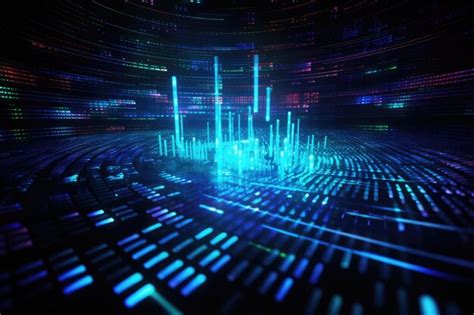 Premium Photo Background With Holographic Floating Data And Software