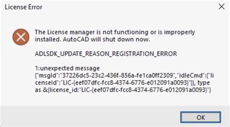 “the License Manager Is Not Functioning Or Is Improperly Installed