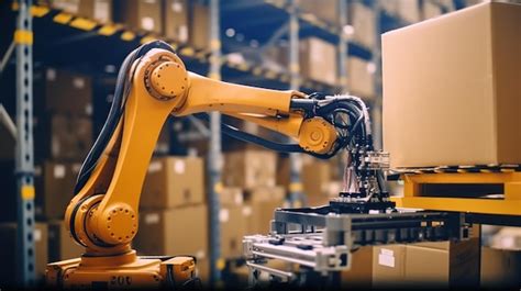 Premium Ai Image Smart Robot Arm Systems For Innovative Warehouse And Factory Digital