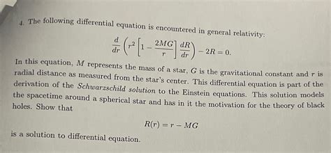 Solved The Following Differential Equation Is Encountered In