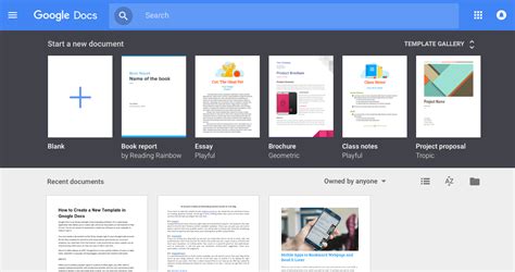 Google Docs Template Gallery Task List Templates
