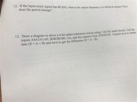 solved if the input clock signal has 80 khz what is the