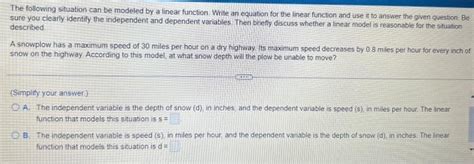 solved the following situation can be modeled by a linear