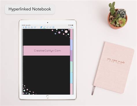 Dark Mode Digital 6 Subject Hyperlinked Notebook PDF Goodnotes Pink Polkadot Etsy