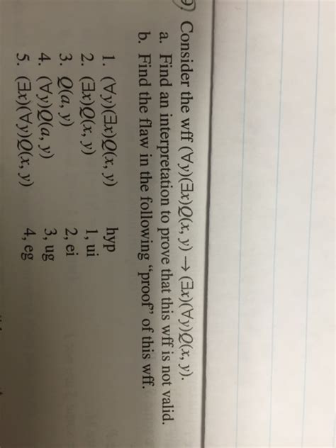 solved consider the wff find an interpretation to prove