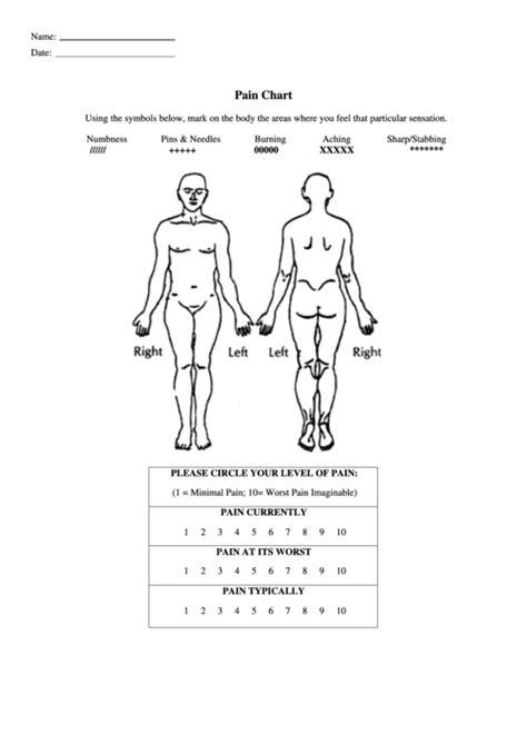 Body Pain Chart Printable Pdf Download