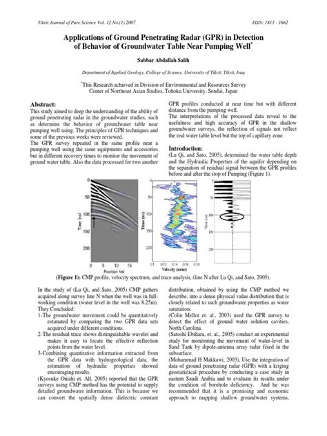 Application Of Gpr In Detection Groundwater Pdf Antenna Radio