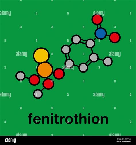 Fenitrothion Phosphorothioate Insecticide Molecule Stylized Skeletal Formula Chemical