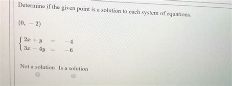 Solved Determine If The Given Point Is A Solution To Each Chegg