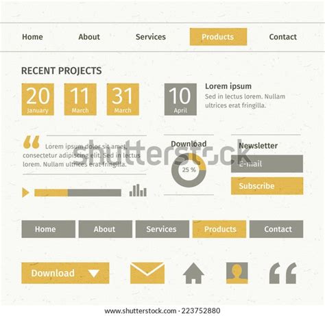 Set Web Elements Navigation Buttons Stock Vector Royalty Free 223752880 Shutterstock