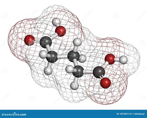 Glutaric Acid Molecular Structure Isolated On White Royalty Free
