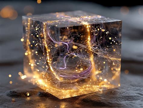 An Innovative Glowing Cube Floating In Space Symbolizes Transformation Or Creativity Potential