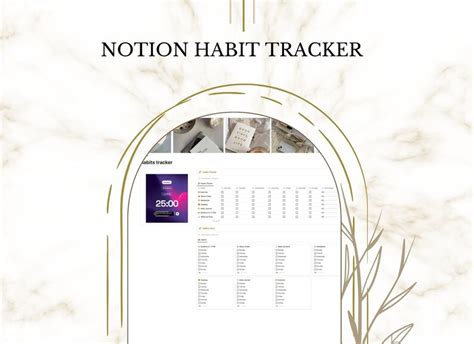 Habit Tracker Notion Template Dashboard Setup Layout Planner Digital Habit Tracker For Habits