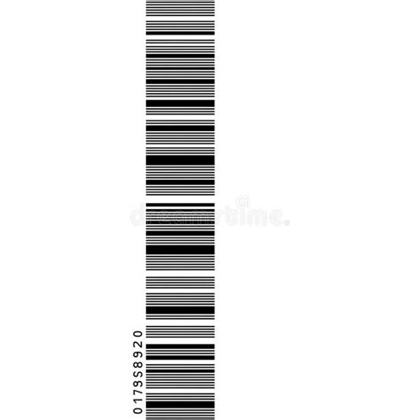 A Vertical Barcode With Alternating Black And White Lines Of Varying
