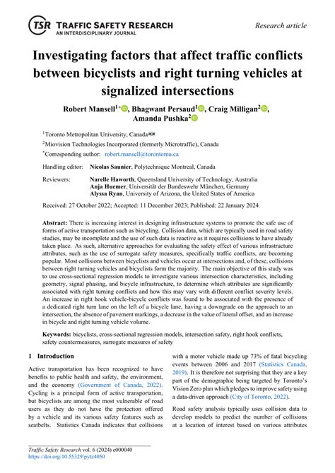 Pdf Investigating Factors That Affect Conflicts Between Bicyclists