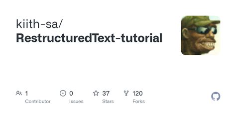 restructuredtext tutorial readme rst at master · kiith sa
