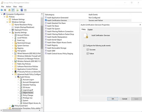 Configure Audit Policies For Windows Event Logs Microsoft Defender
