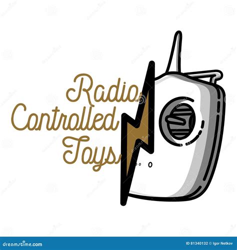 Color Vintage Radio Controlled Toys Emblem Stock Vector Illustration Of Media Drone 81340132
