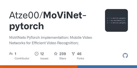 GitHub Atze MoViNet Pytorch MoViNets PyTorch Implementation Mobile Video Networks For