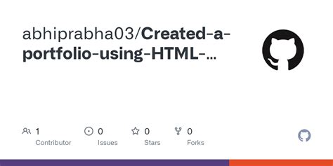 GitHub Abhiprabha Created A Portfolio Using HTML CSS And JS