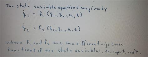Solved The State Variable Equations Aregivenby