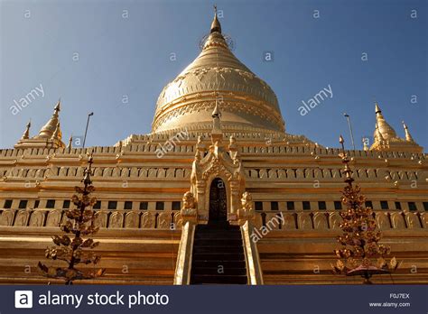 Golden Stupa Of Shwezigon Pagoda Mandalay Division Bagan Mandalay