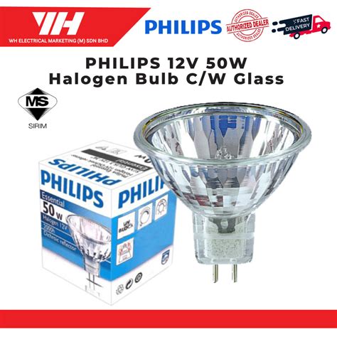 Philips 12v 50w Halogen Bulb Cw Glass