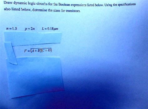 solved draw a dynamic logic circuit for the boolean expression below