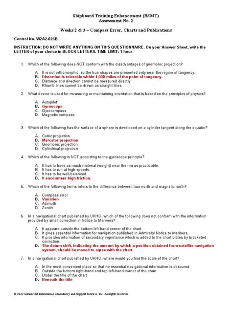 Bsmt Act 2 Set B Answer Key Pdf Compass Geographic Data And